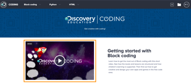 A closer look at Block Coding and the Create 'free coding' area ...