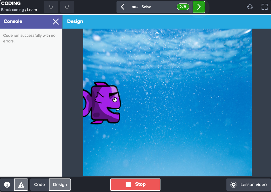 A closer look at Block Coding and the Create 'free coding' area ...