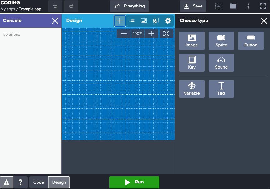 A closer look at Block Coding and the Create 'free coding' area ...